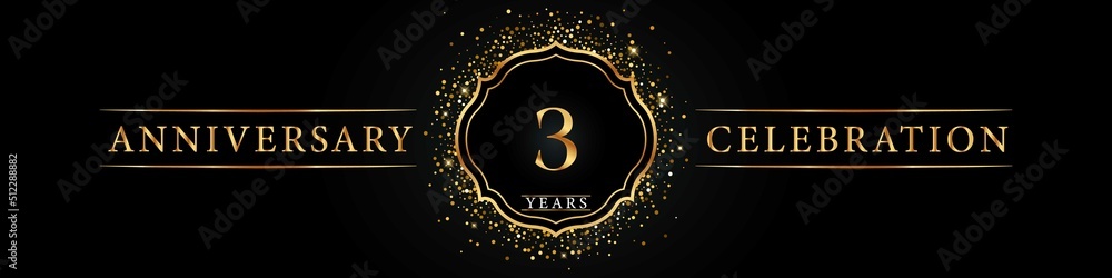 3 years golden anniversary celebration logo. Poster Design for ...