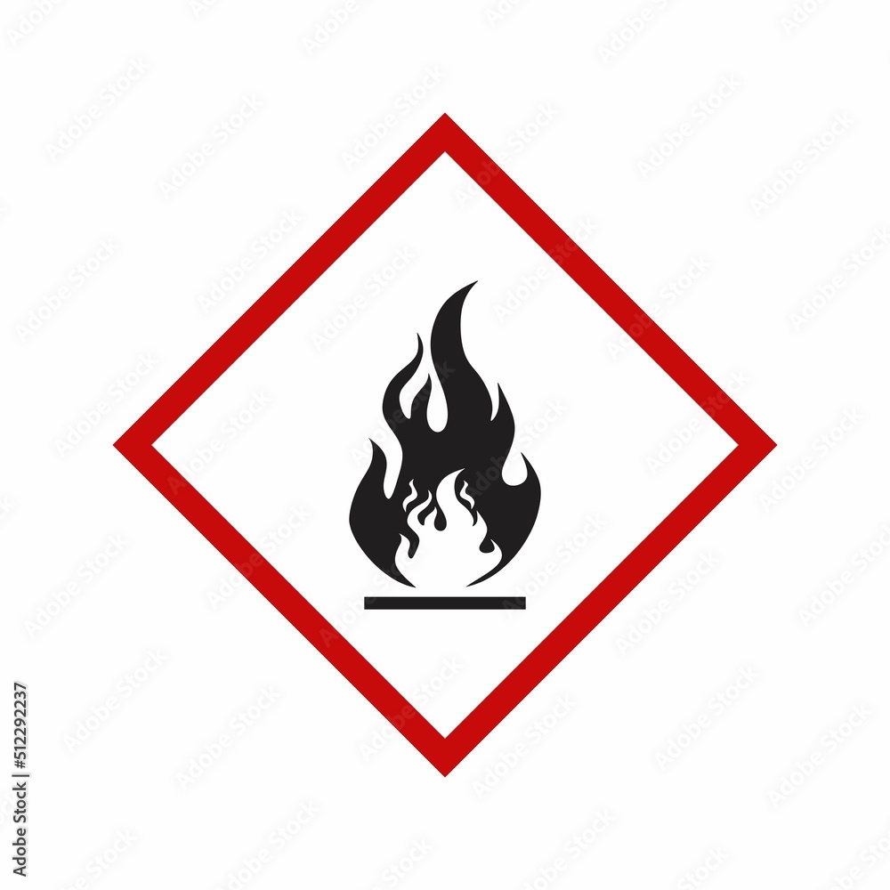 Standard Pictogram of Flammable Symbol, GHS hazard pictogram ...