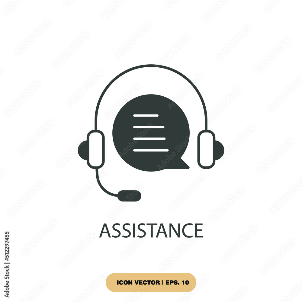 assistance icons symbol vector elements for infographic web Stock ...