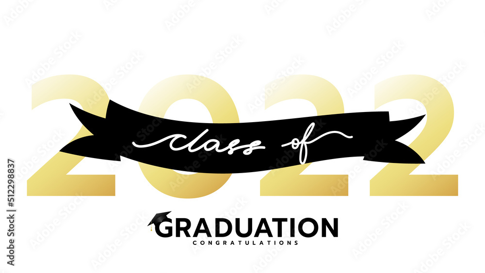 Congratulations Class of 2022 Graduation logo simple. Template for ...