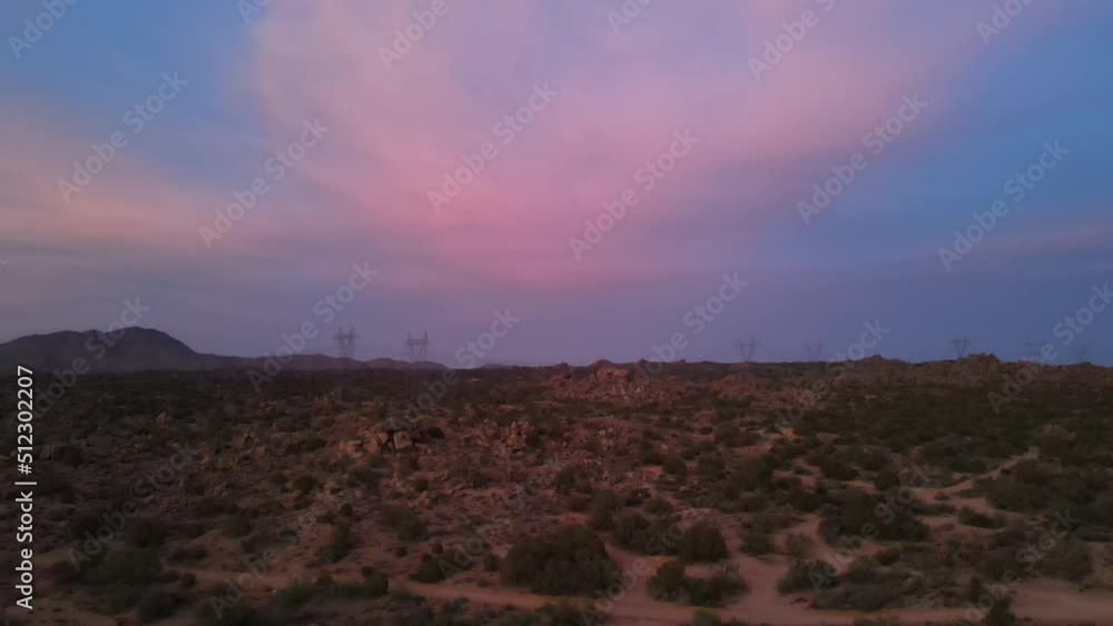 4K Drone slowly descending in the Arizona desert revealing an old sign ...