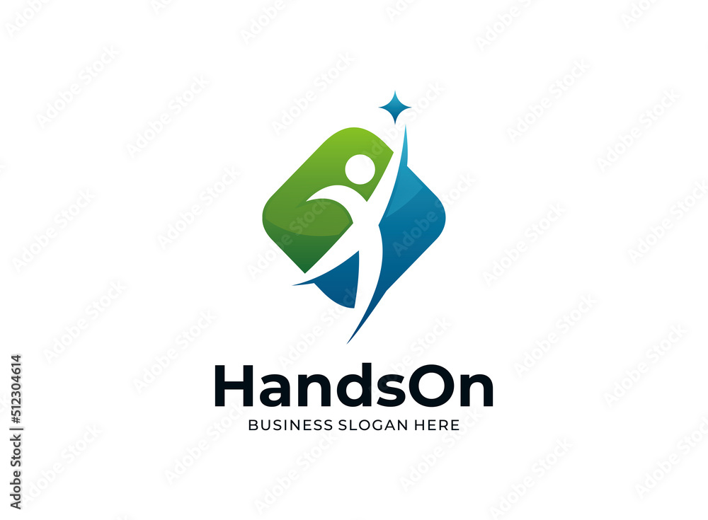 Happy people education logo design vector illustration Stock Vector ...