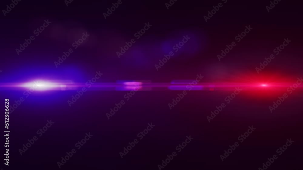 Police beacon on a black background. Red and blue blinking lights ...
