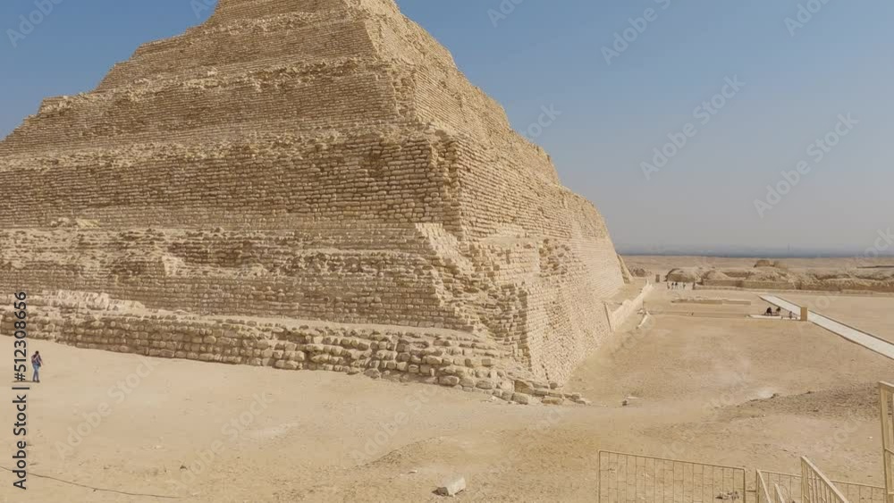 Step Pyramid At Saqqara With Slow Tilt Up View To Show Top Stock Video ...