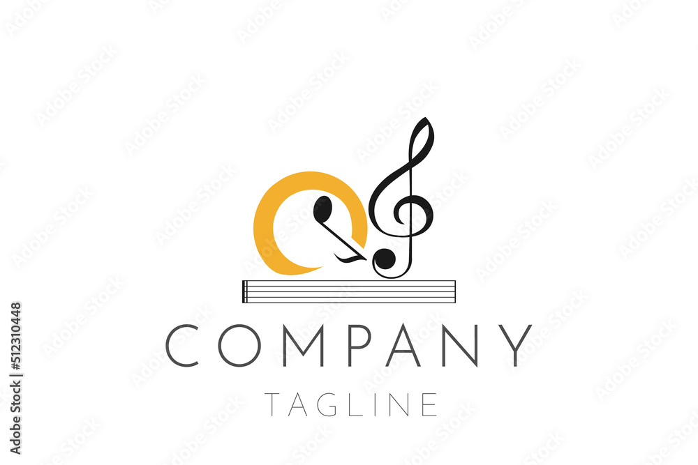 Letter O Alphabet Music Logo Design. Initial and Musical Note Logo ...