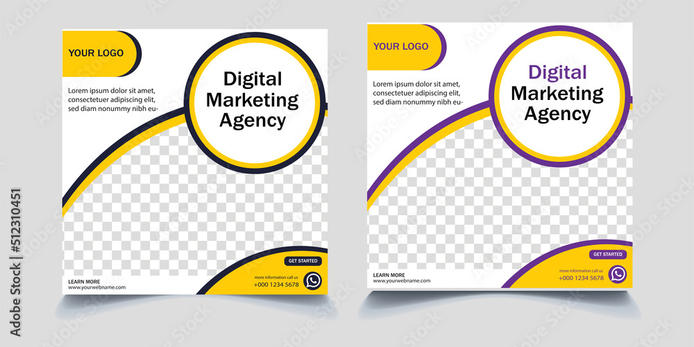 Creative Unique Professional corporate square web banner design ...