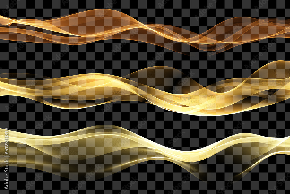 Set of abstract bright colorful golden wave backgrounds. Golden wave ...