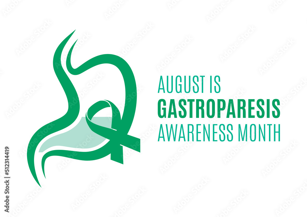 August is Gastroparesis Awareness Month vector. Stomach simple icon ...