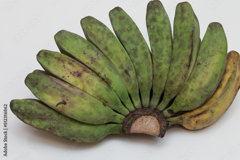 Banana, pisang kepok,saba banana,cardaba bali,nipah banana isolated ...