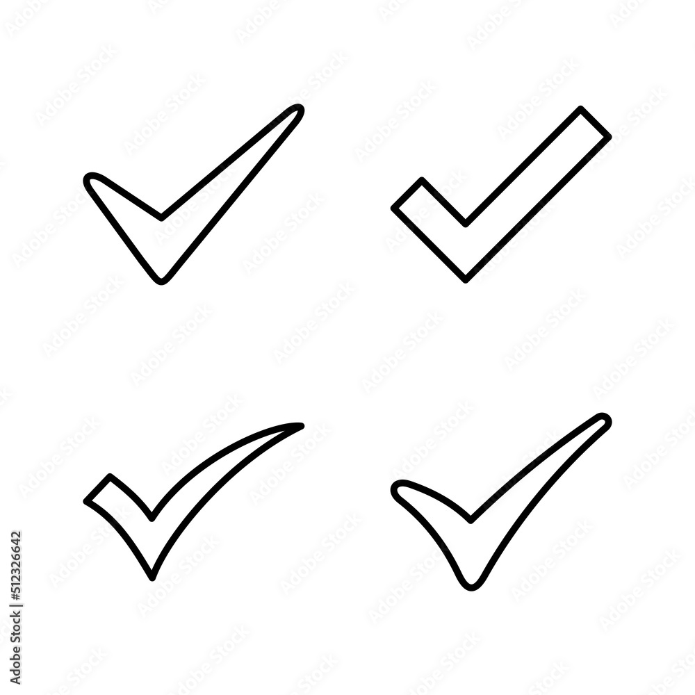 Check mark icon vector. Tick mark sign and symbol Stock Vector | Adobe ...