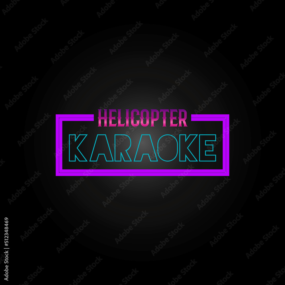 Helicopter Karaoke stylish typography logo vector design. Helicopter ...