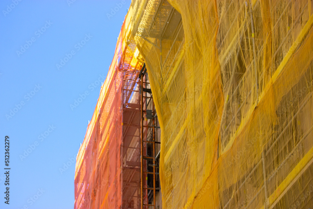 Reconstruction of a historic classical apartment building facade on a ...