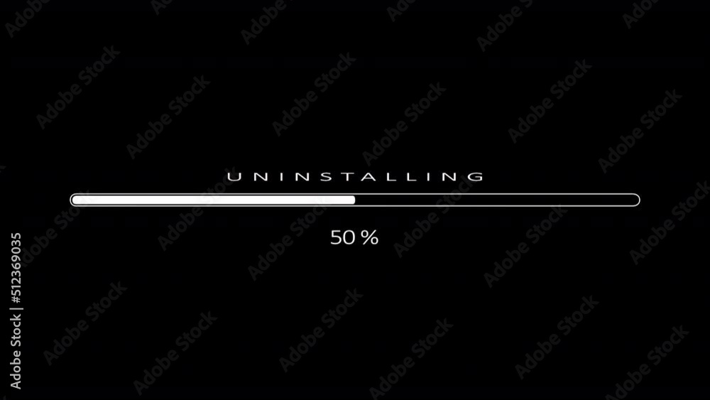 Uninstallinig bar. Status bar indicator from 0 to 100 increasing ...