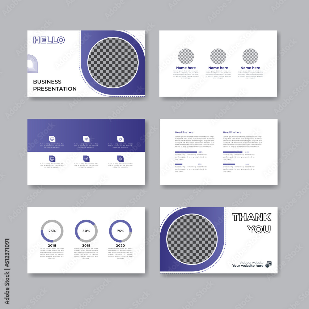 Business presentation slide corporate templates set. Use for modern ...
