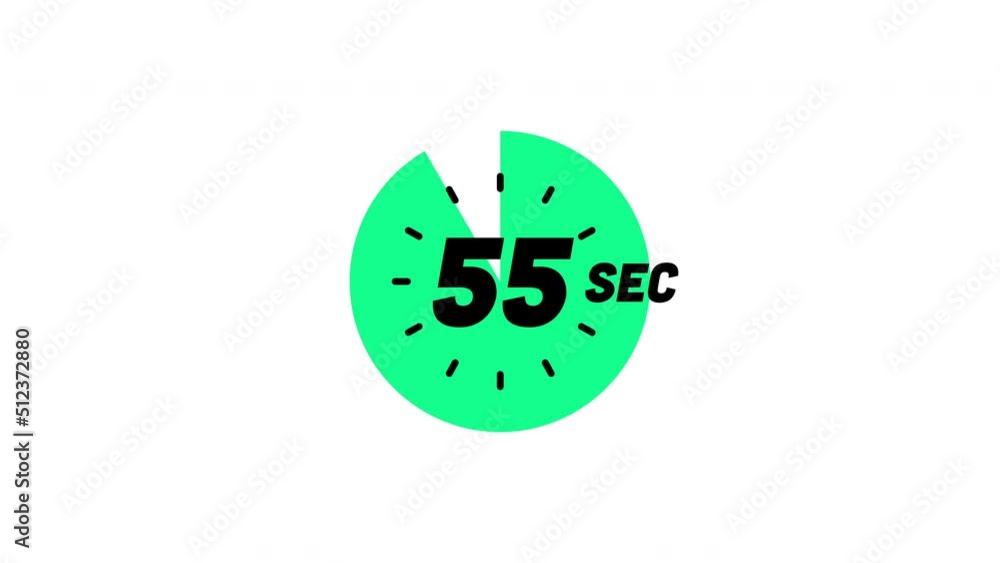 Simple 60 Seconds Countdown Animation. Sixty Seconds Timer, Animated ...