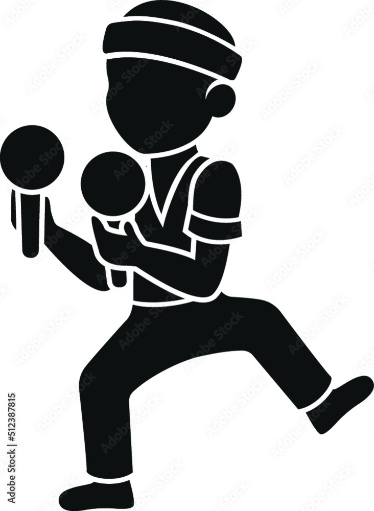 Black and White Cartoon Illustration Vector of a Male Samba Carnival ...