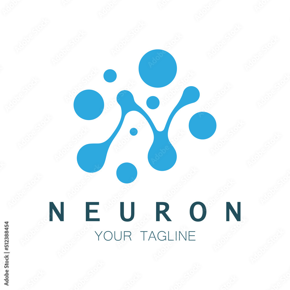 Neuron logo or nerve cell logo design,molecule logo illustration ...
