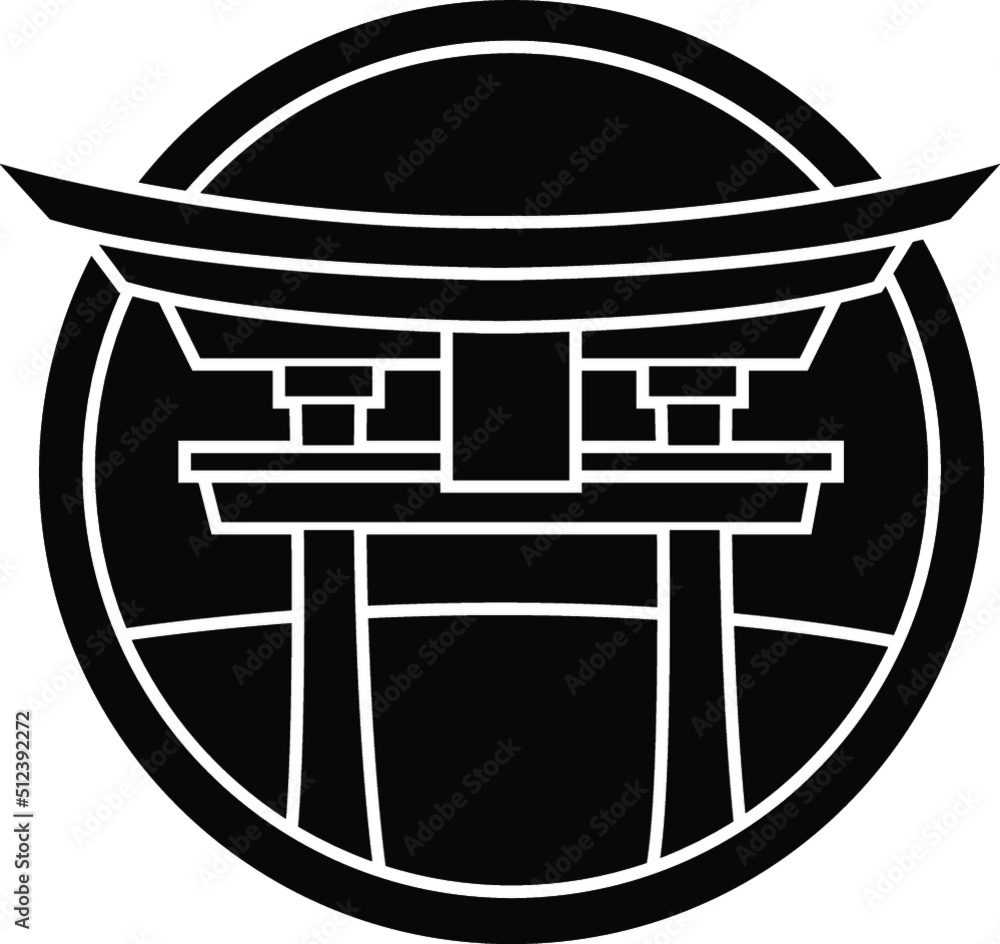 Black and White Cartoon Illustration Vector of a Japanese Dojo Building ...