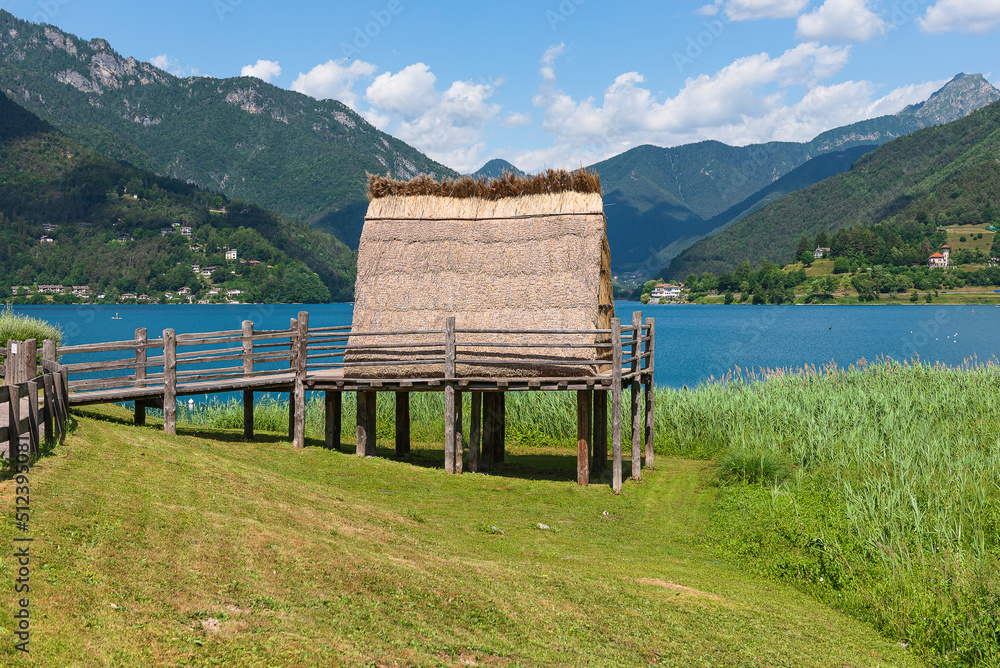 Le palafitte sul lago di ledro Stock Photo | Adobe Stock