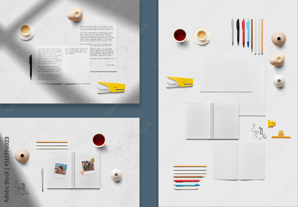 Stationery Scene Mockup Stock Template | Adobe Stock