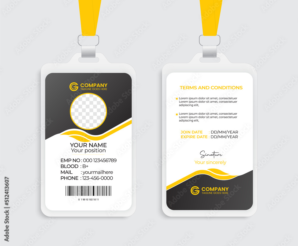 Modern and creative corporate company employee id card template Stock ...