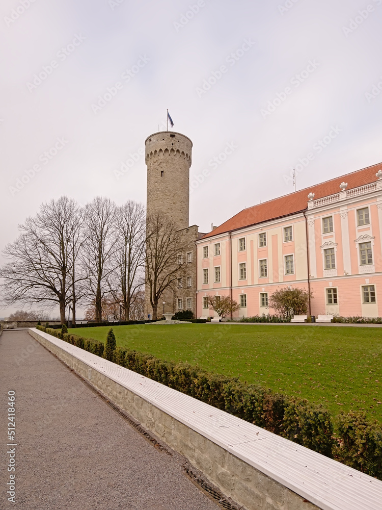 Pikk Hermann,medieval fortified tower of Toompea castle in Tallin ...
