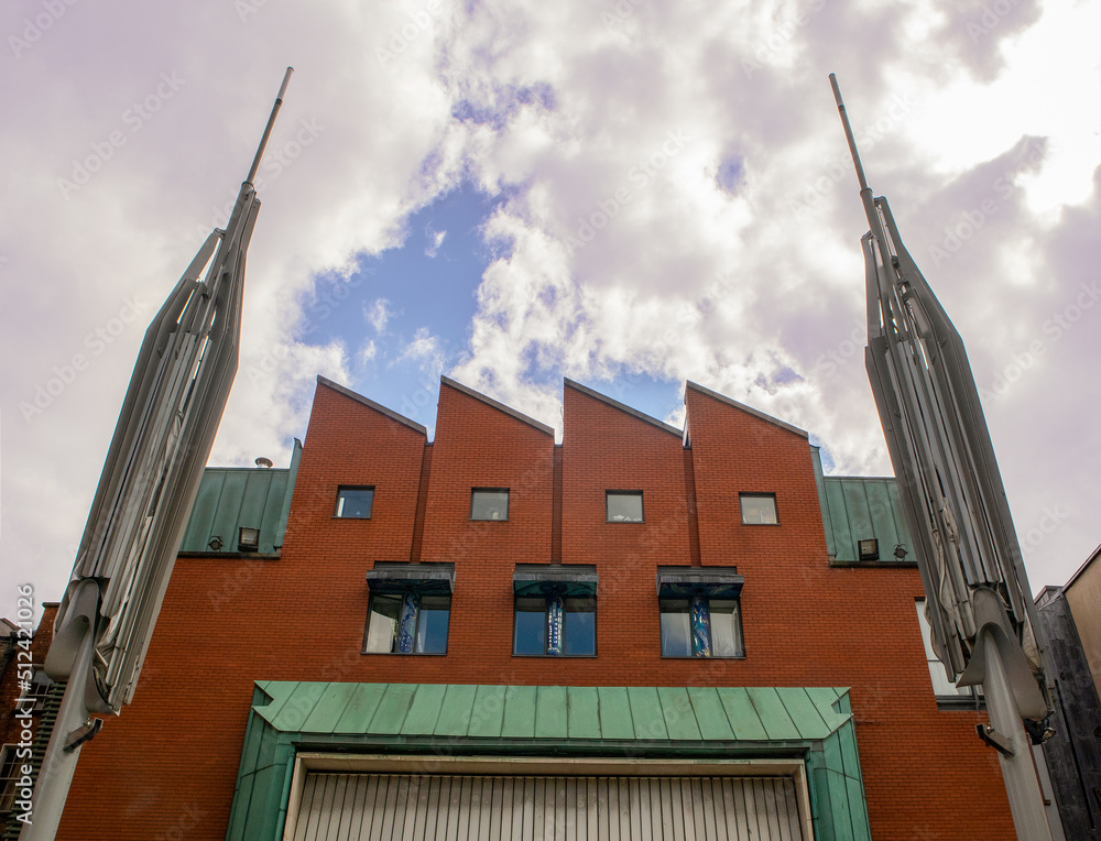 Meeting House Square in Dublin, Ireland, Architectural detail. Stock ...