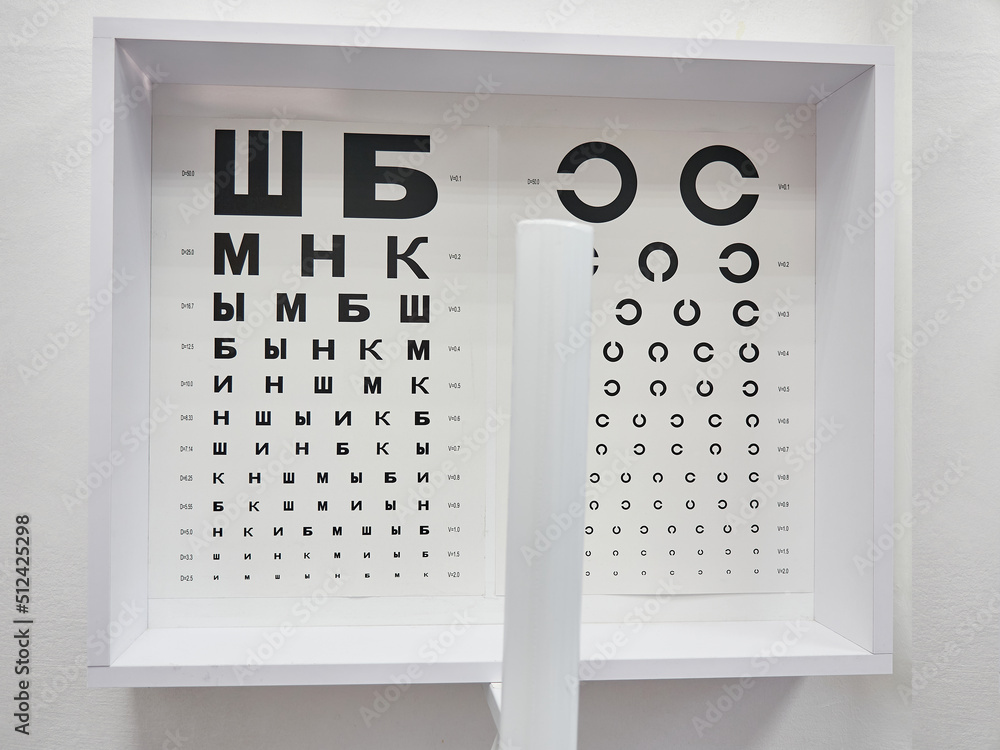 Visual acuity test stand. Diagnosis of vision. Stock Photo | Adobe Stock