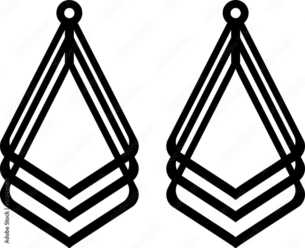 triple earrings teardrop jewelry earrings template svg vector cutfile ...