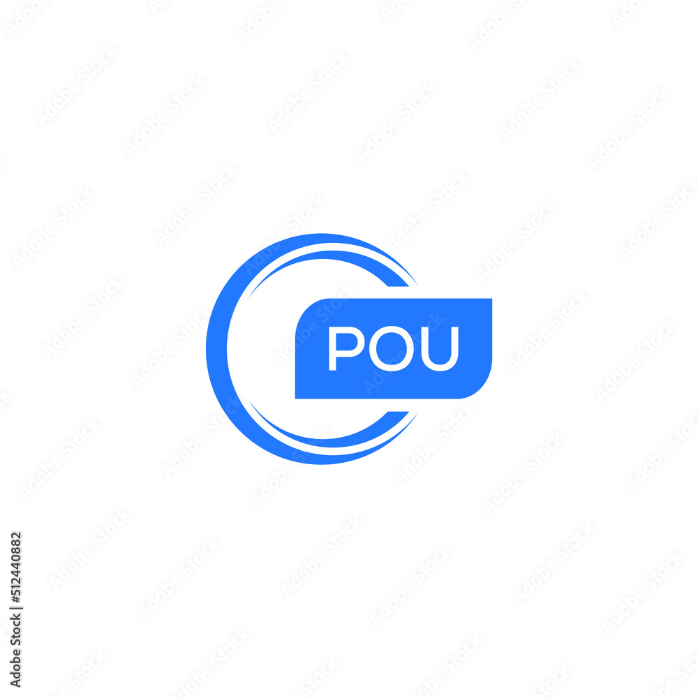 POU letter design for logo and icon.POU typography for technology ...