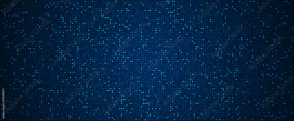 Digital technology background. Digital data square blue pattern pixel ...