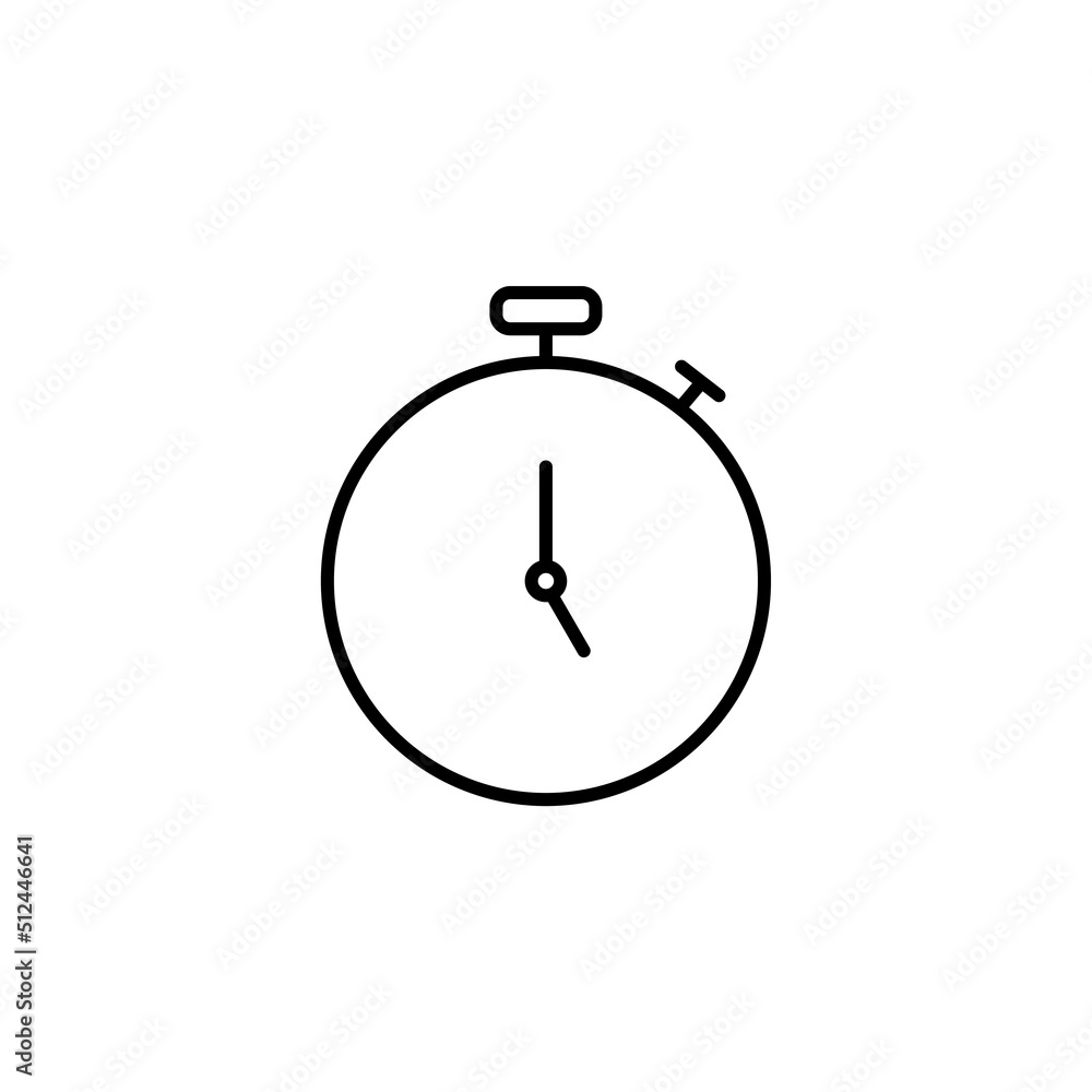 Stopwatch vector icon. Symbol in Line Art Style for Design ...