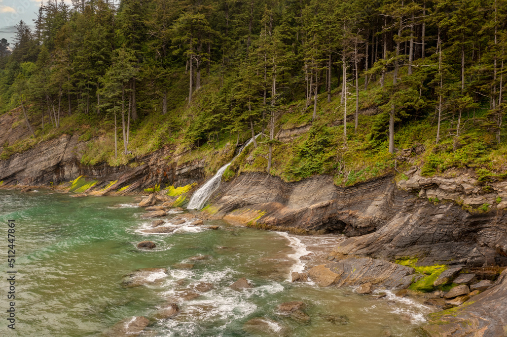 Oswald State Park Waterfall. Stretching along four miles of coastline ...