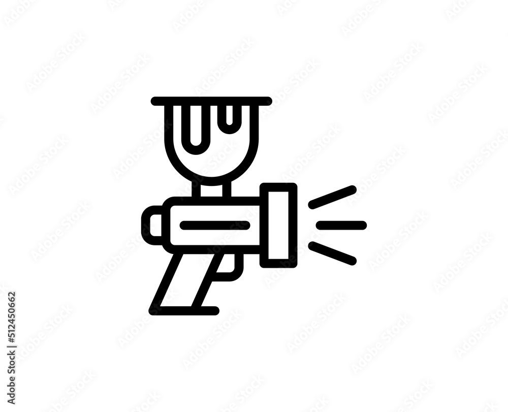 Line spray gun icon isolated on white background. Outline symbol for ...