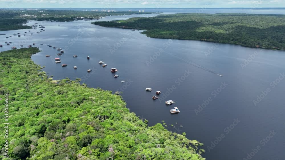 Nature aerial view of Amazon forest at Amazonas Brazil. Mangrove forest ...
