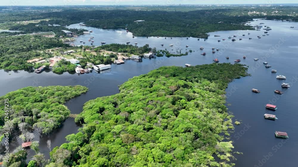 Manaus Brazil. Taruma River at Amazon Forest affluent of giant Black ...