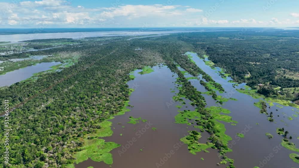 Manaus Brazil. Taruma River at Amazon Forest affluent of giant Black ...