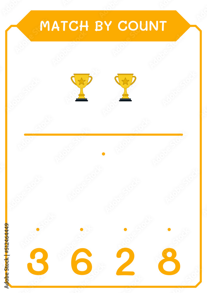 Match by count of Trophy, game for children. Vector illustration ...