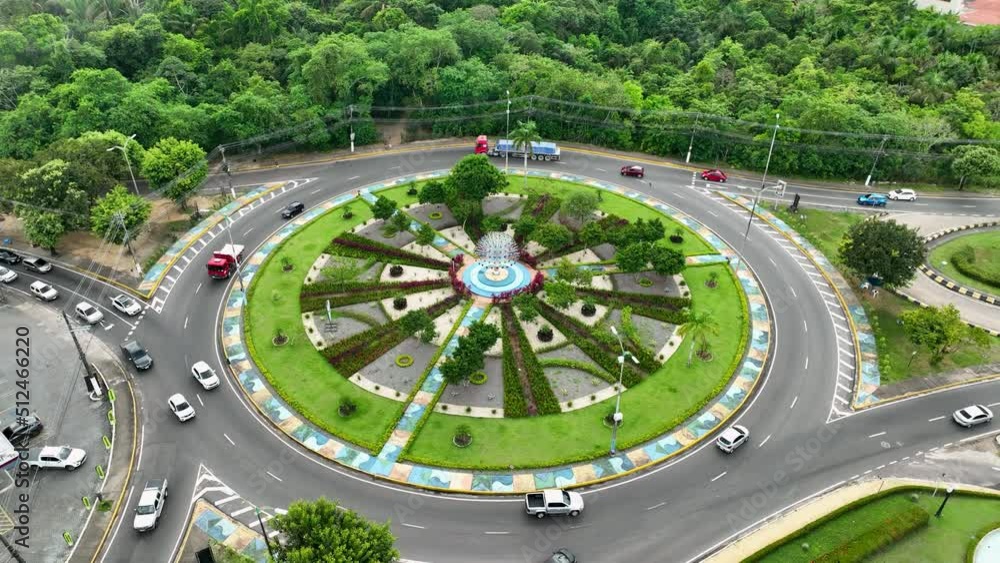 Panoramic aerial view of famous Letters Square Roundabout downtown city ...