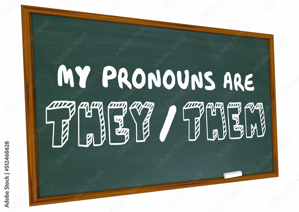 My Pronouns They Them Chalkboard Education School Student 3d ...
