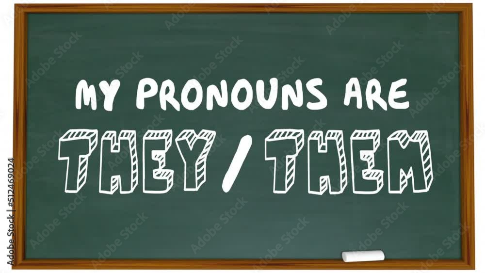 My Pronouns They Them Chalkboard Education School Student 3d Animation ...