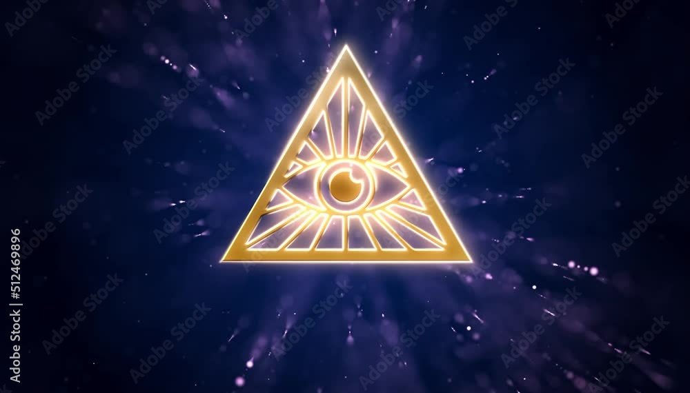 golden illuminati symbol with the eye of god inside a triangle, and ...