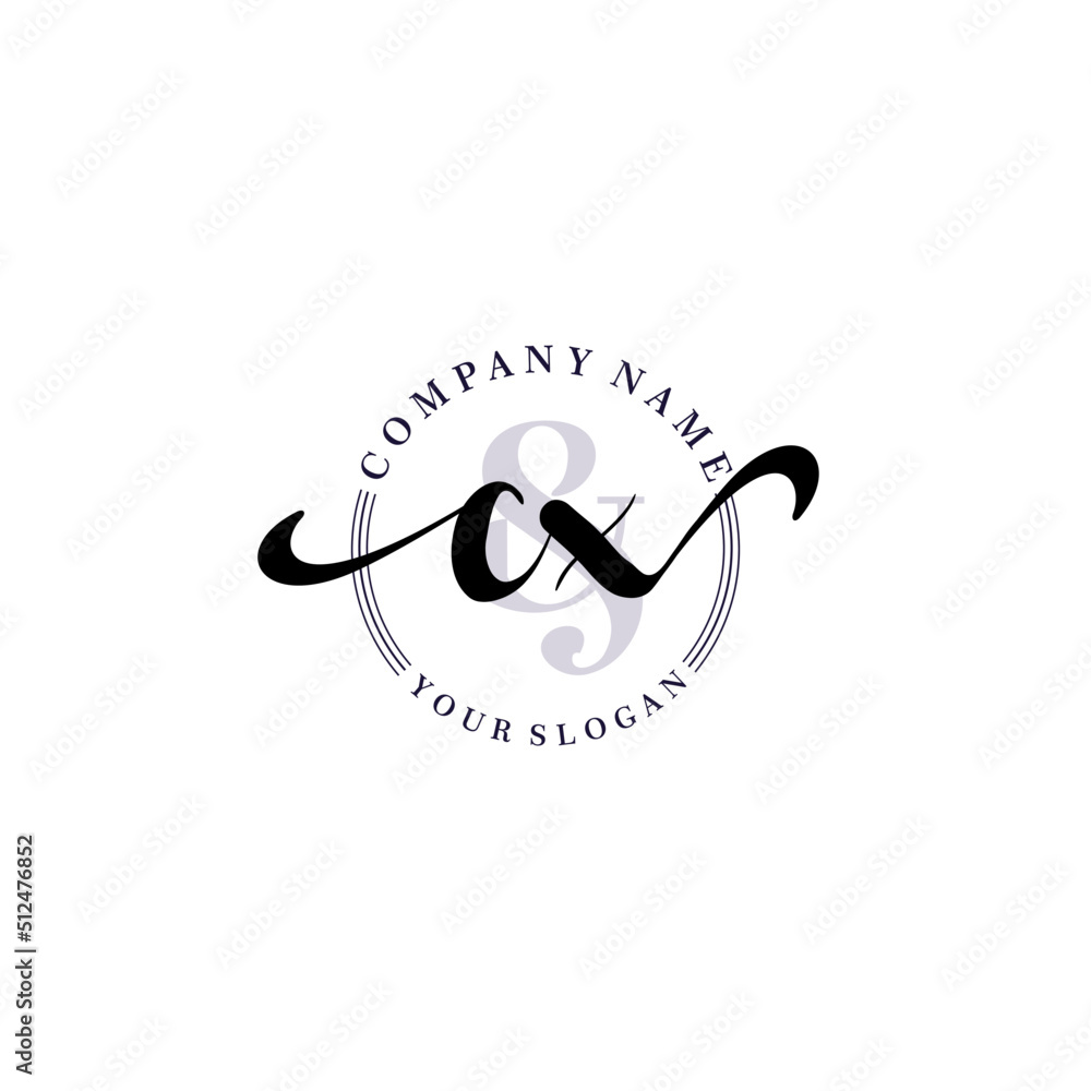 CX Initial handwriting logo vector. Hand lettering for designs. Stock ...