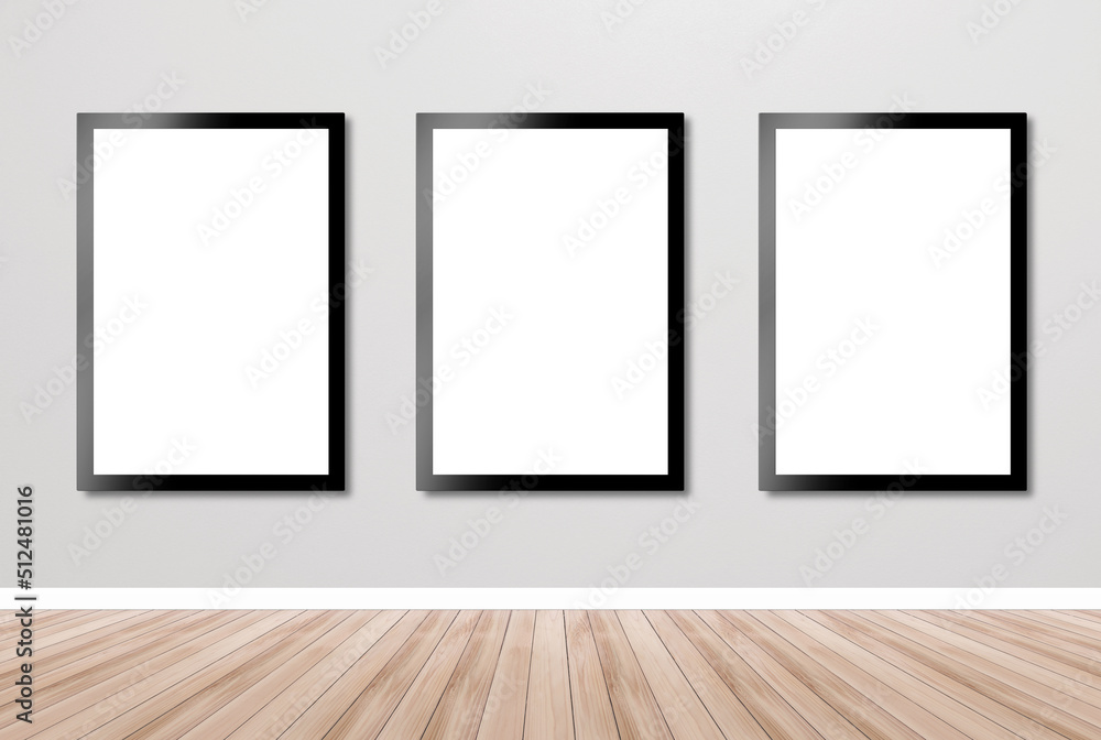 poster decoration room background blank white frame wooden floor room ...