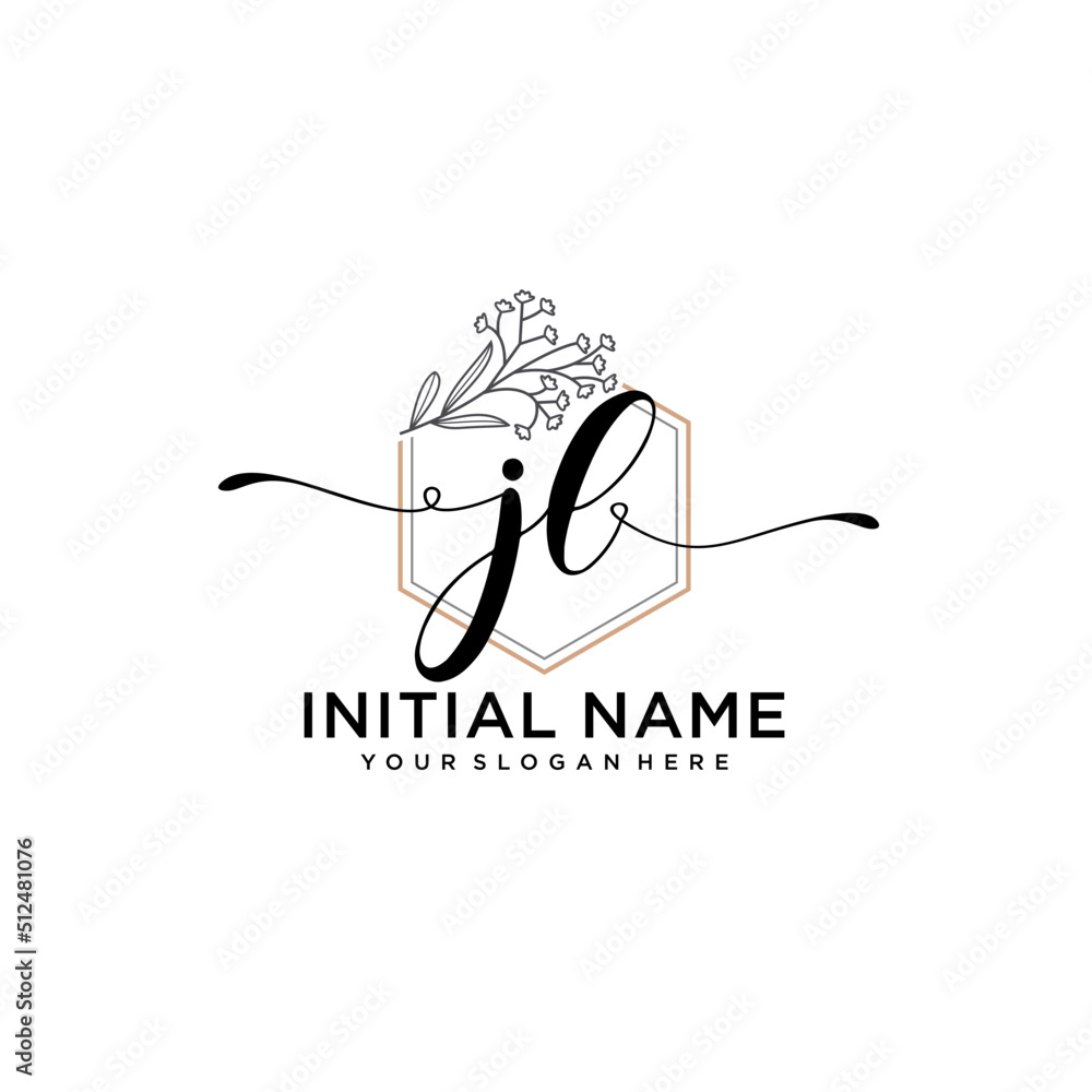 Initial letter JL beauty handwriting logo vector Stock Vector | Adobe Stock