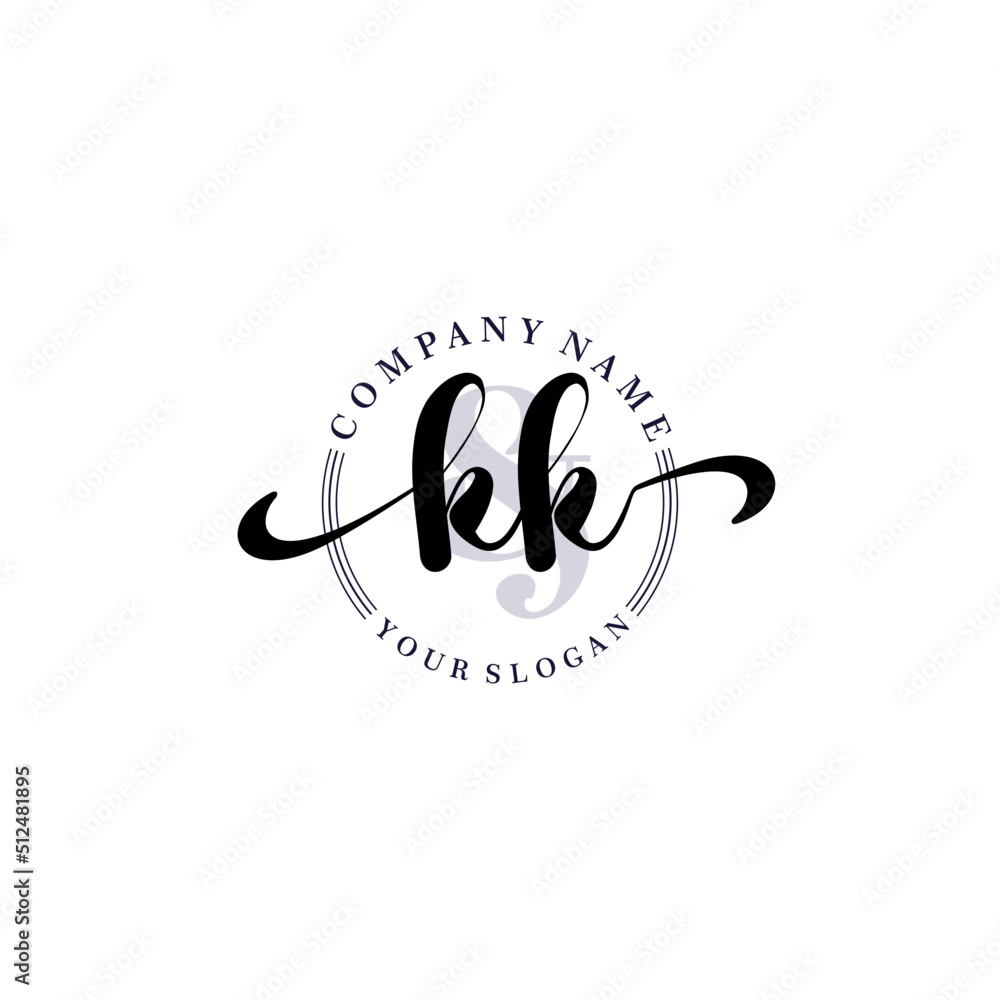 KK Initial handwriting logo vector. Hand lettering for designs. Stock ...