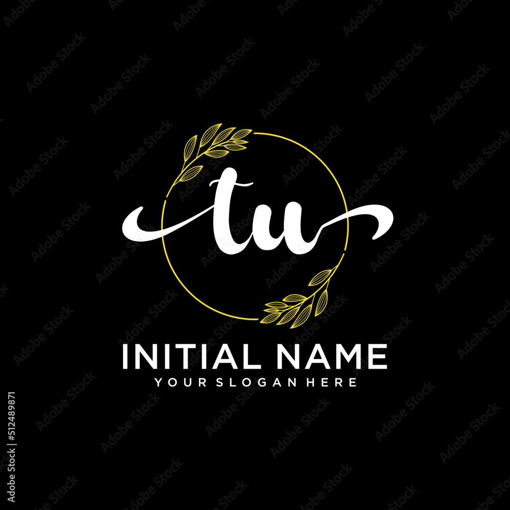 TU Initial handwriting logo vector. Hand lettering for designs. Stock ...
