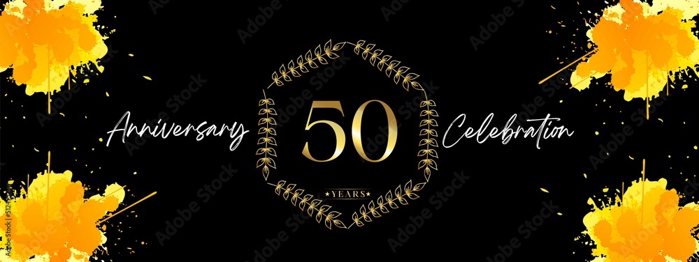 50 years anniversary logotype. Poster design for the ceremony, birthday ...