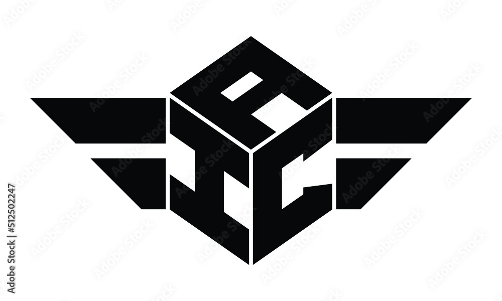 AIC three letter gaming logo in polygon cube shape logo design vector ...