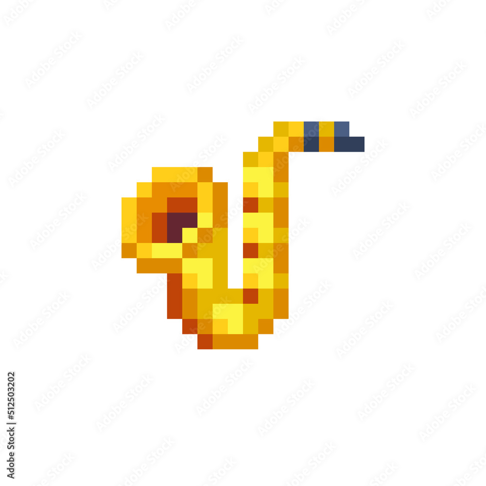 Saxophone musical instrument pixel art web icon. Design for logo game ...
